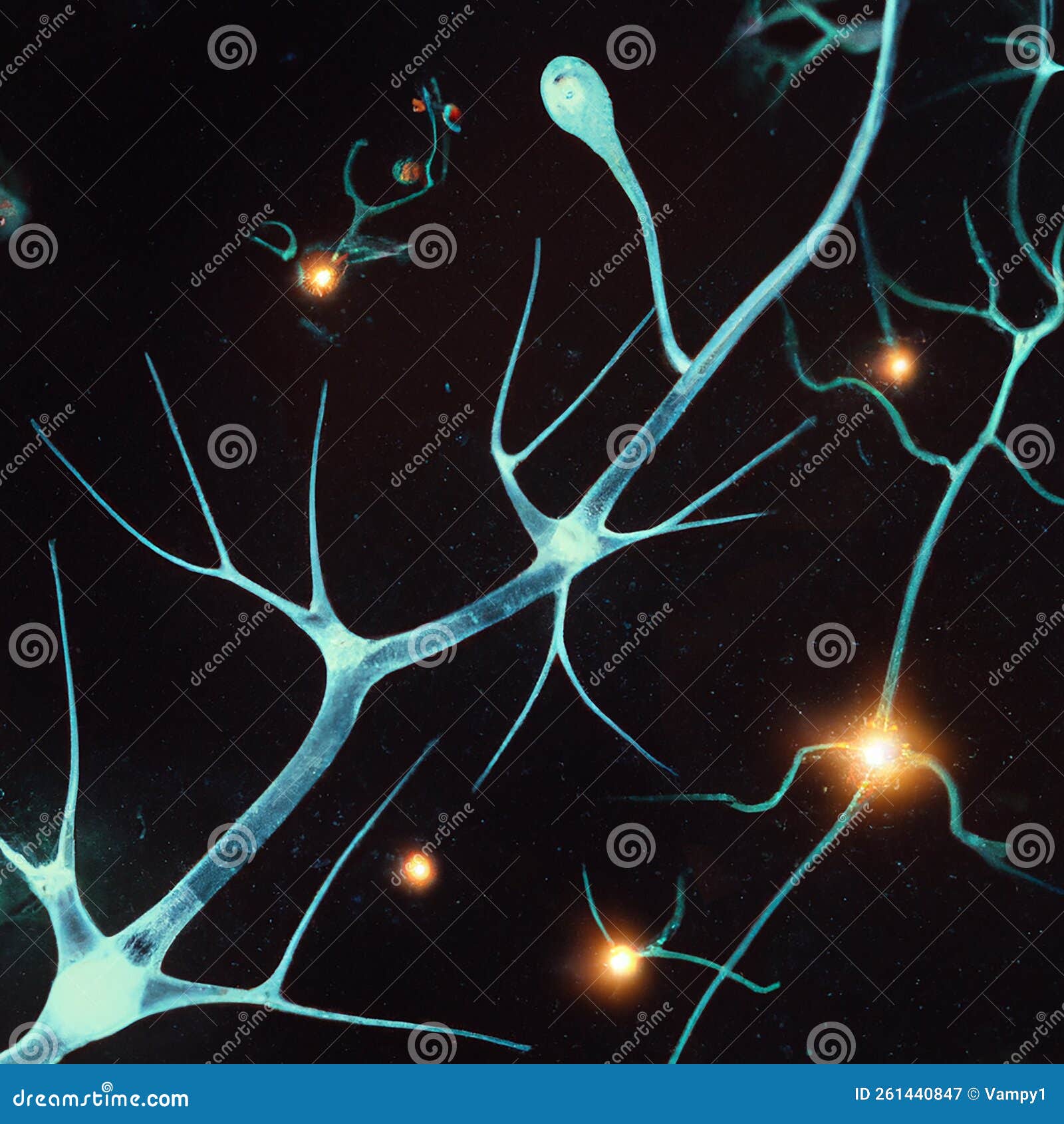 Microscopic View of Neurons. Brain Connections. Synapses Stock ...