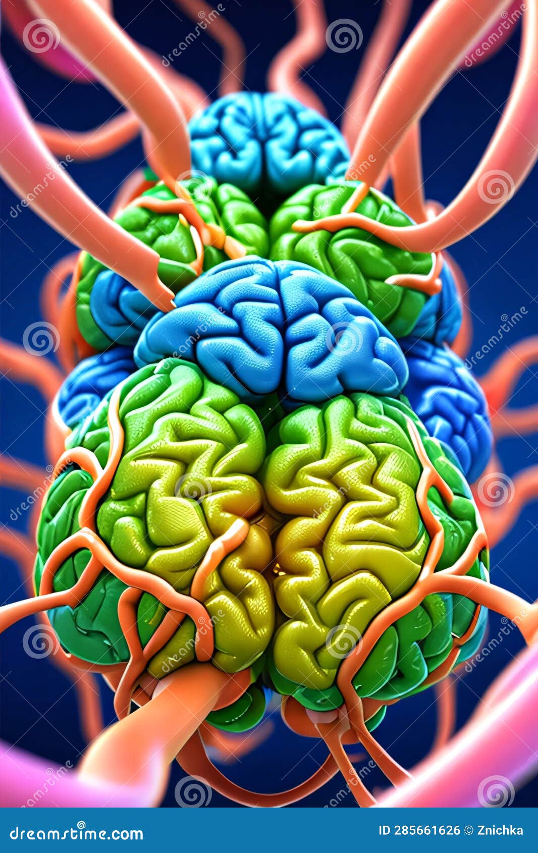 Microscopic View of Neurons and Synapses in the Brain - Concept Stock ...