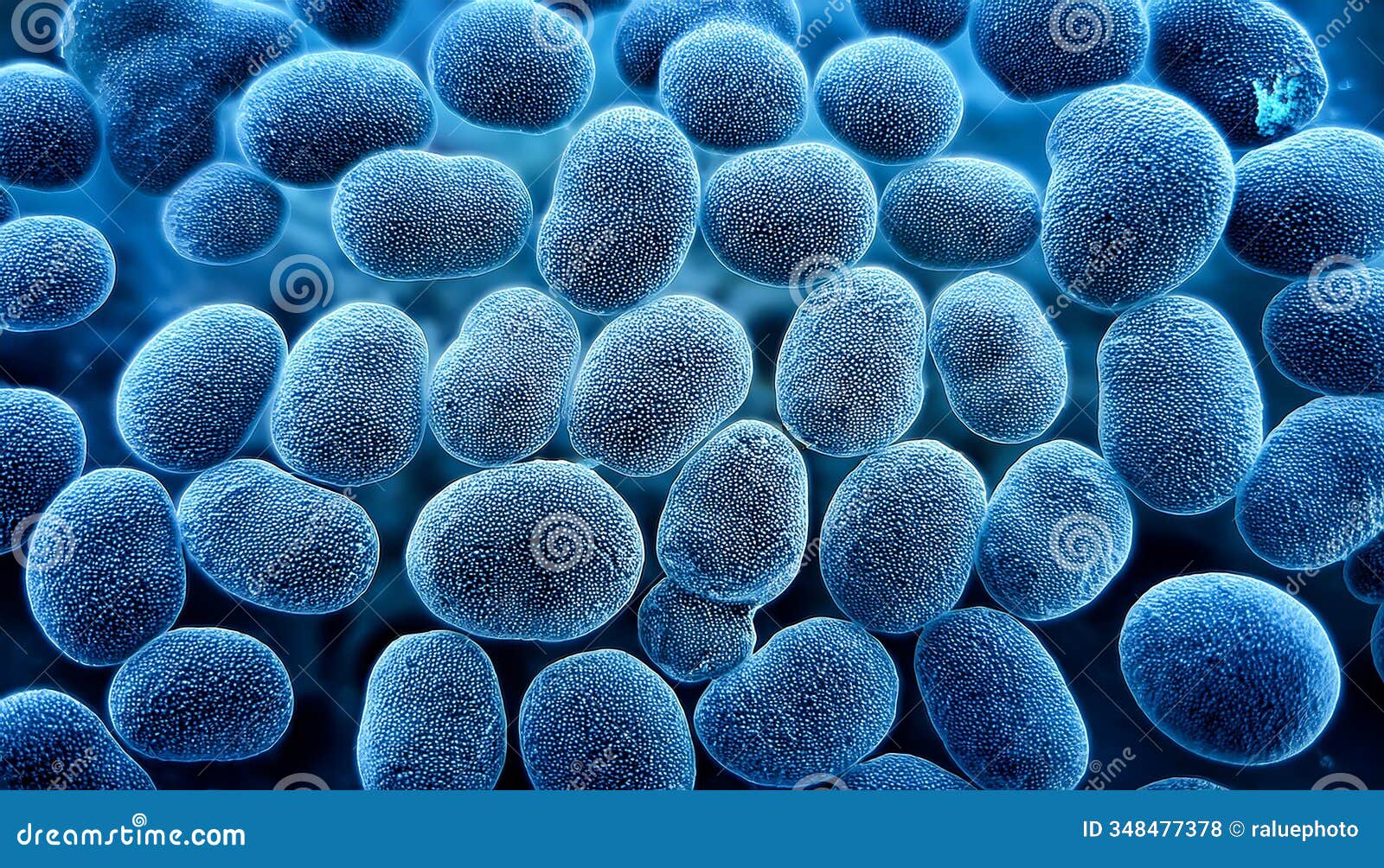 Microscopic View of Numerous Blue Cells, Possibly Bacteria or ...