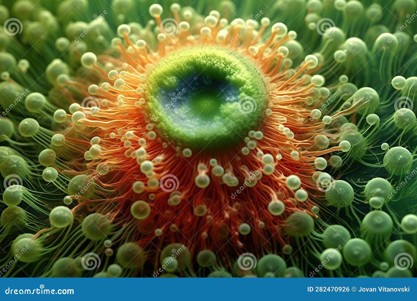 Microscopic View of a Octupos Cell Generative AI Stock Illustration ...