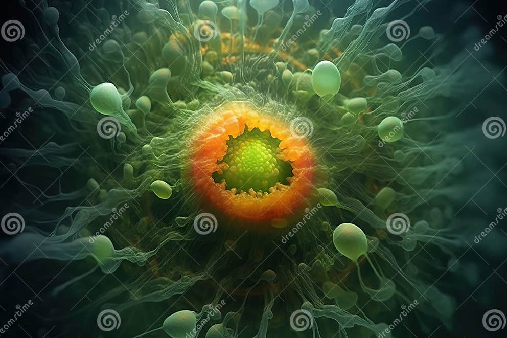Microscopic View of a Octupos Cell Generative AI Stock Illustration ...