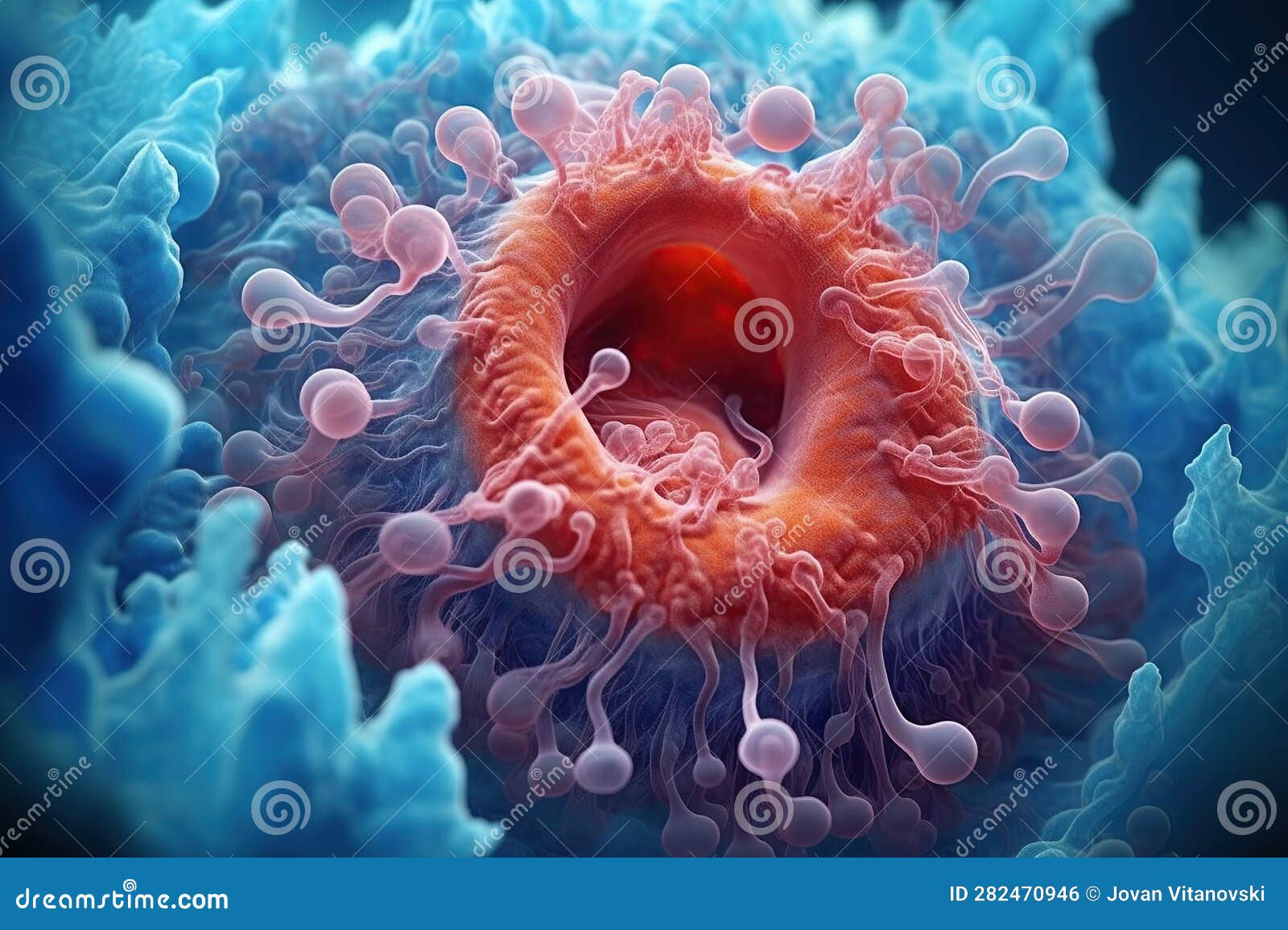 Microscopic View of a Octupos Cell Generative AI Stock Illustration ...