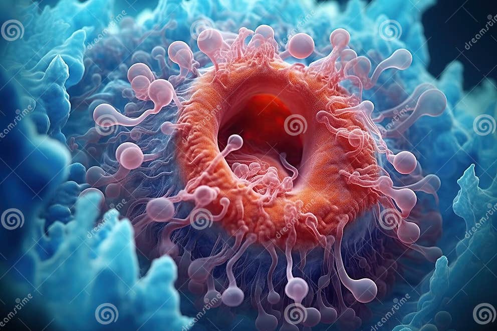 Microscopic View of a Octupos Cell Generative AI Stock Illustration ...