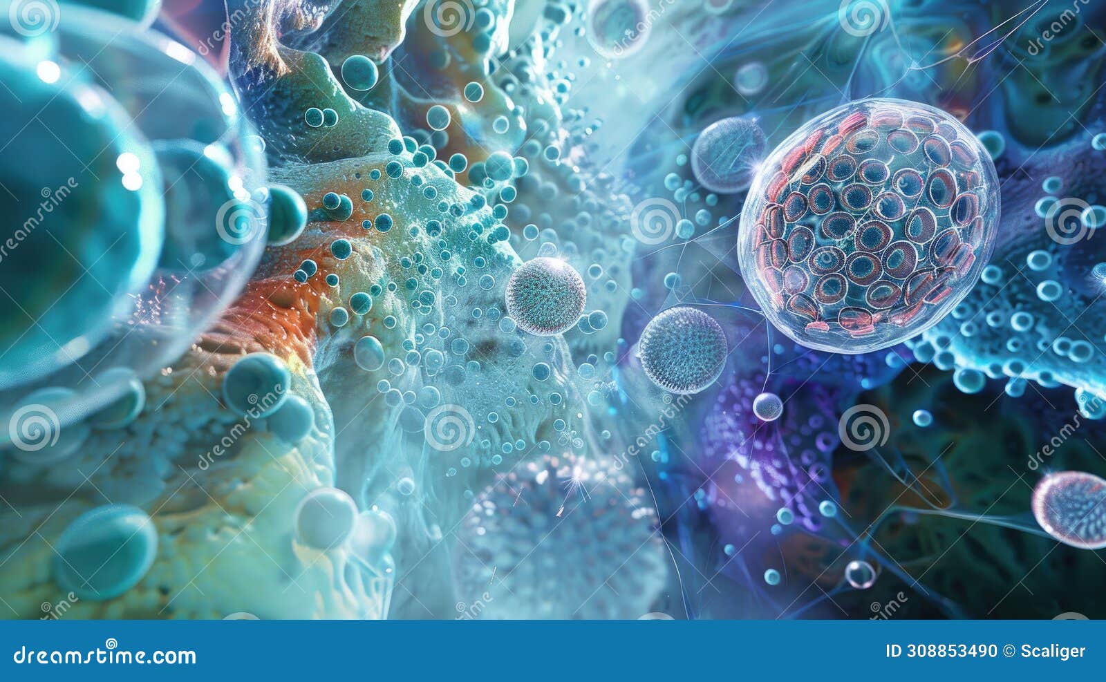 Microscopic View of Organic Material, Structure Inside Cell for ...