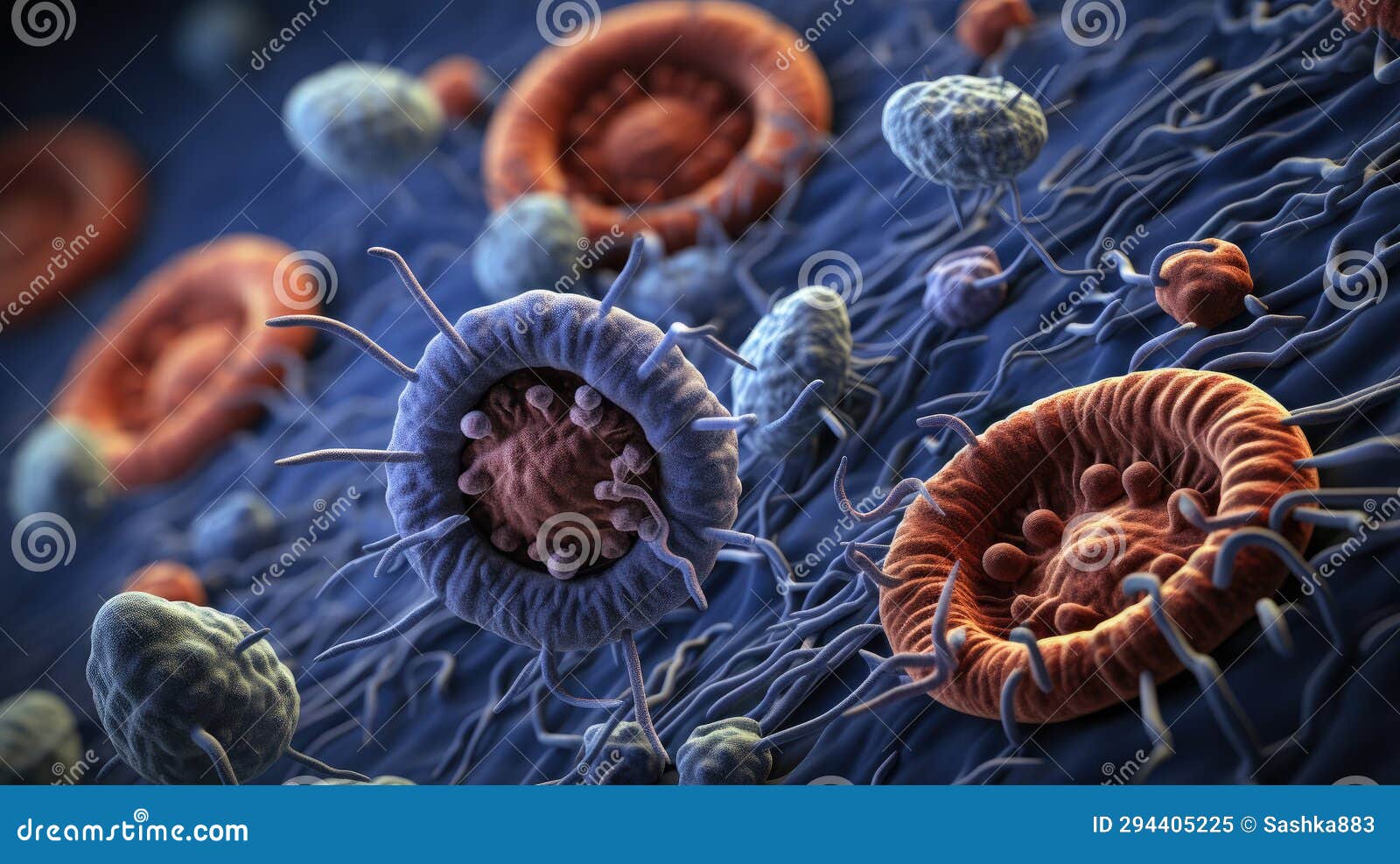 Microscopic View of Parasites in a Stool Sample. Generative Ai. Stock ...