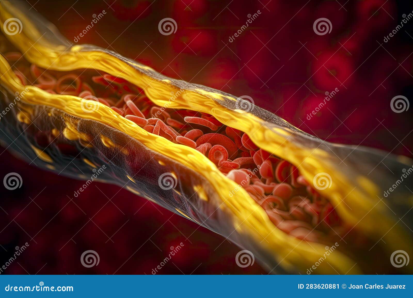 Microscopic View of a Partially Clogged Artery with an Atheroma Plaque ...