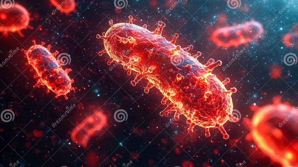 Microscopic View of Pathogenic Bacteria Cells Highlighting Details of ...