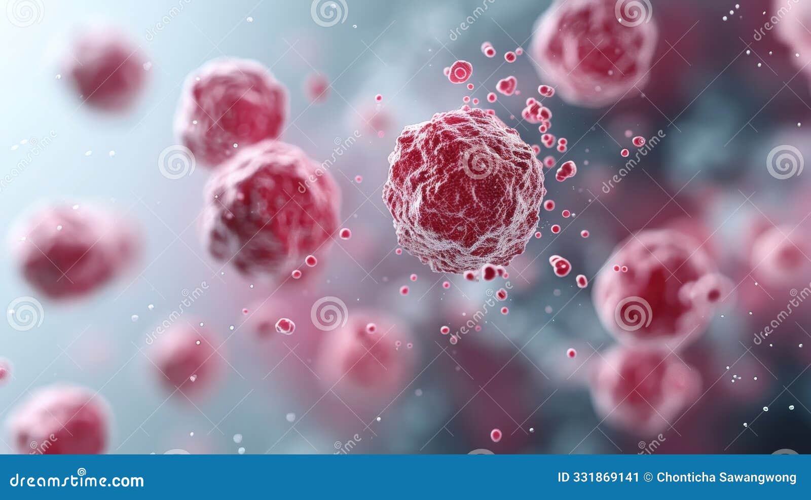 Microscopic View of Pink Cells in a Biological Setting, Showcasing Cell ...