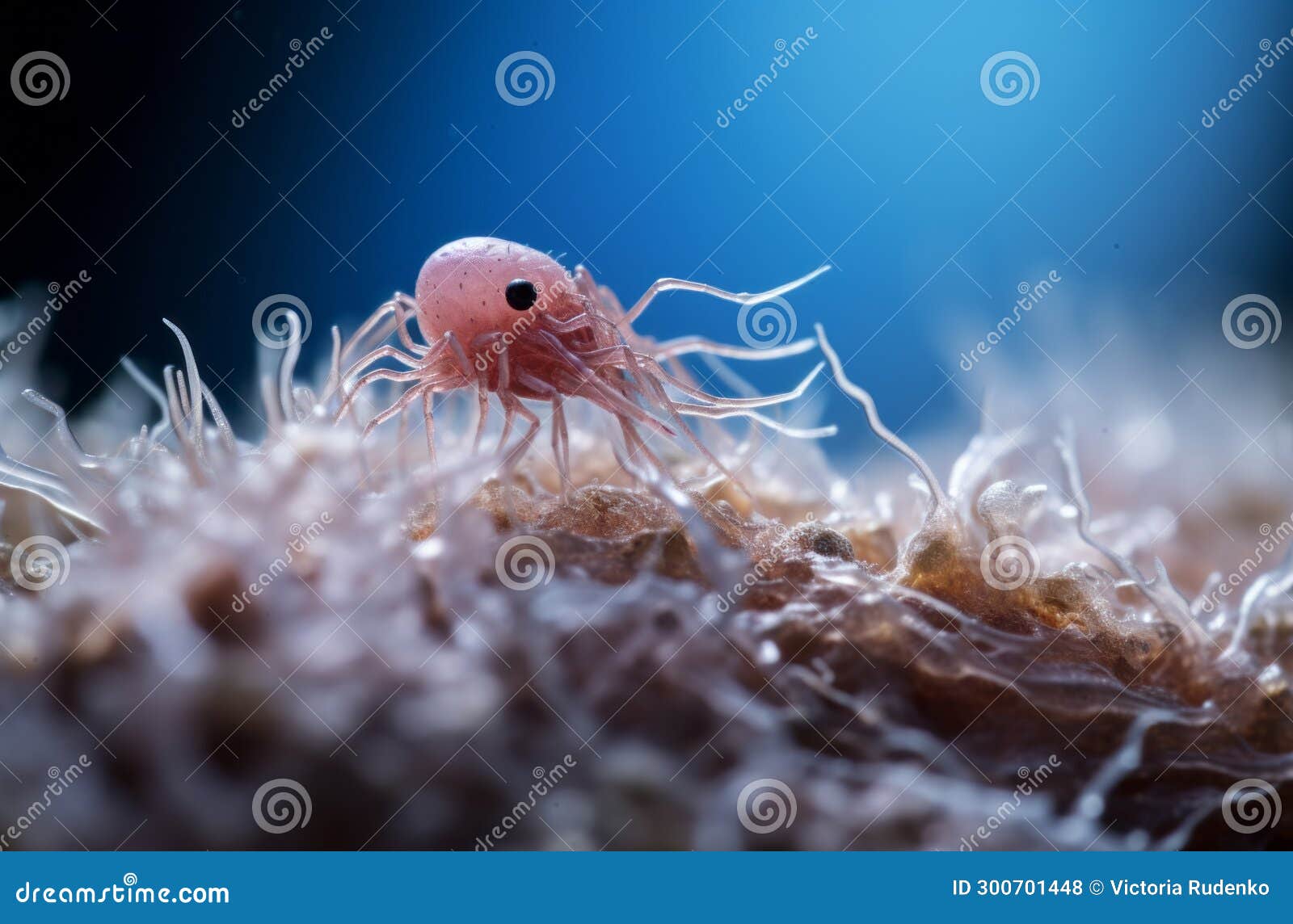 Microscopic View of a Pink Mite Stock Photo - Image of magnification ...
