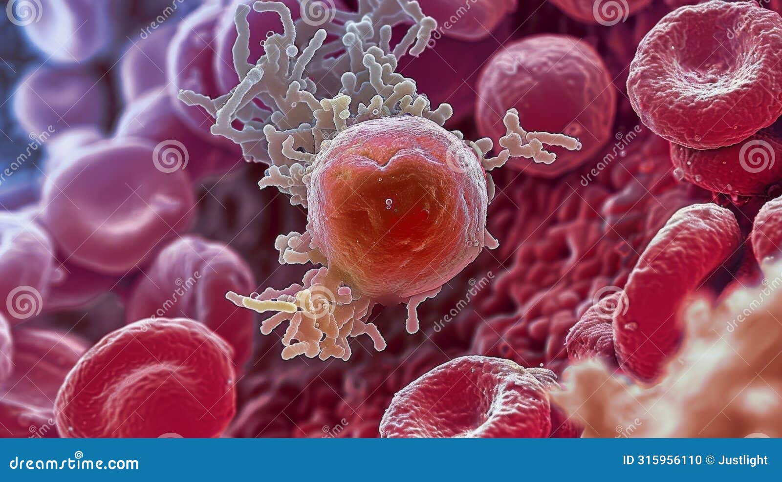 A Microscopic View of a Platelet a Small Discshaped Cell that Aids in ...