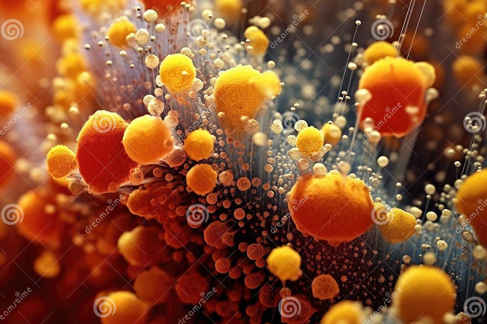 Microscopic View of Pollen Grains Stock Illustration - Illustration of ...