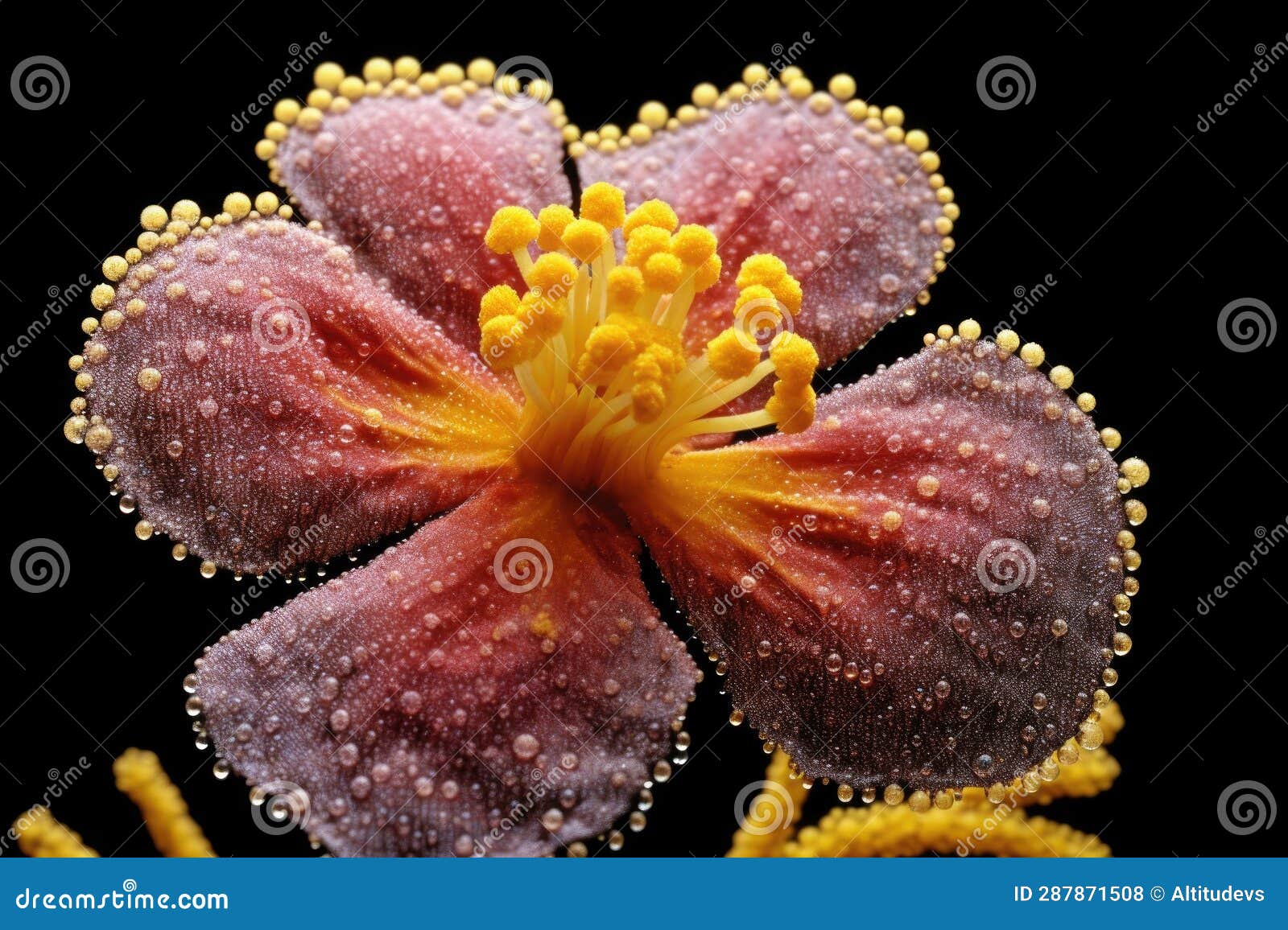 Microscopic View of Pollen Grains on Flower Stigma Stock Illustration ...