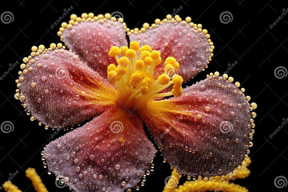 Microscopic View of Pollen Grains on Flower Stigma Stock Photo - Image ...