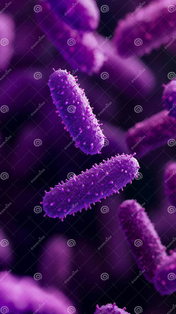 Microscopic View of Purple Bacteria, Science Concept Stock Image ...