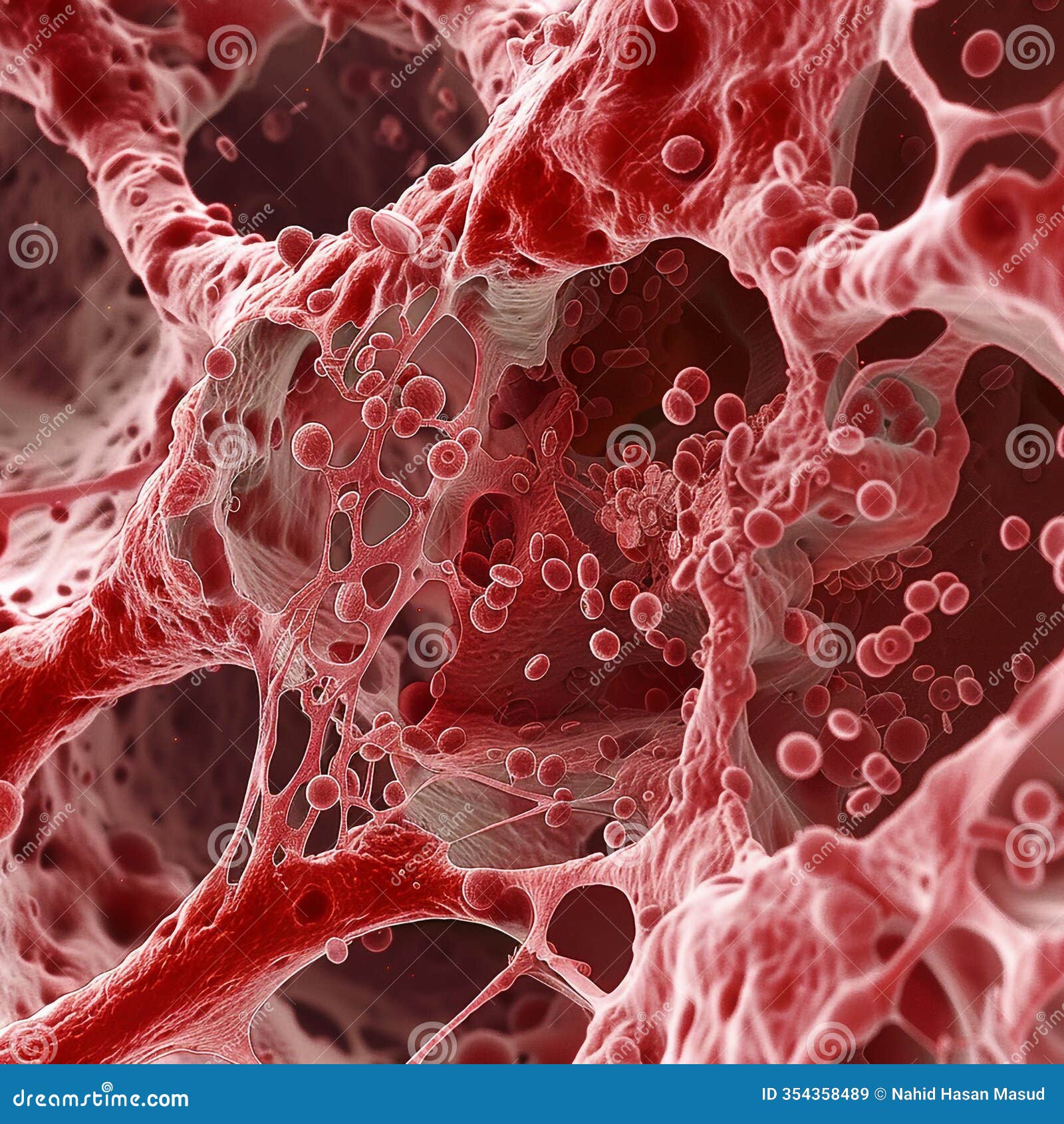 Microscopic View of Red Blood Cells in a Complex Network of Capillaries ...