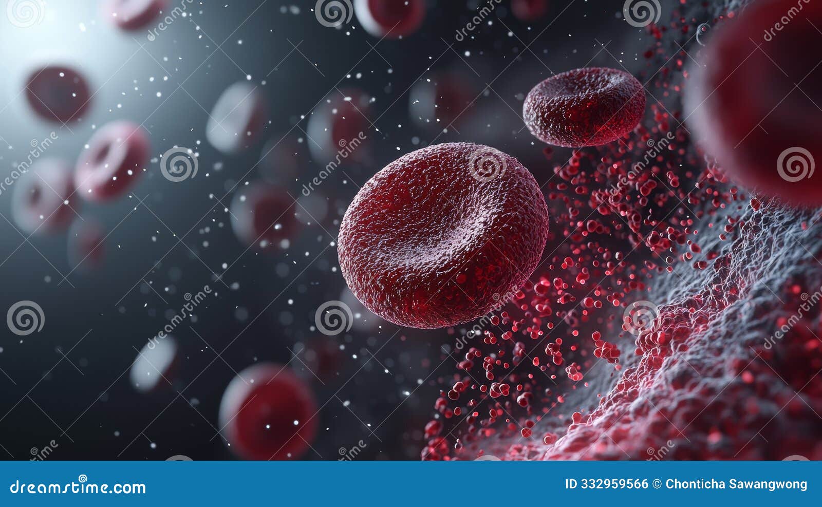 Microscopic View of Red Blood Cells Flowing through a Vein Stock ...