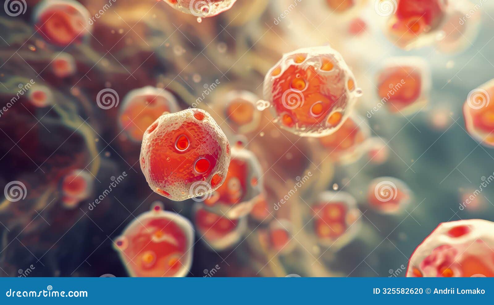 Microscopic View of Red Blood Cells in a Liquid Medium Stock Photo ...