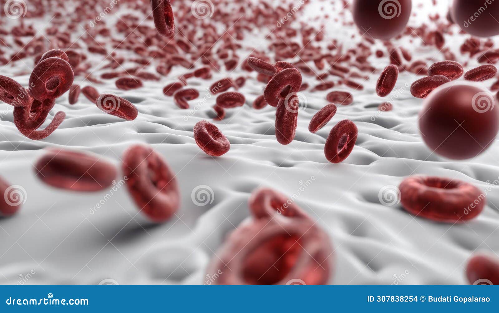 Microscopic View of Red Blood Cells in Motion Stock Illustration ...