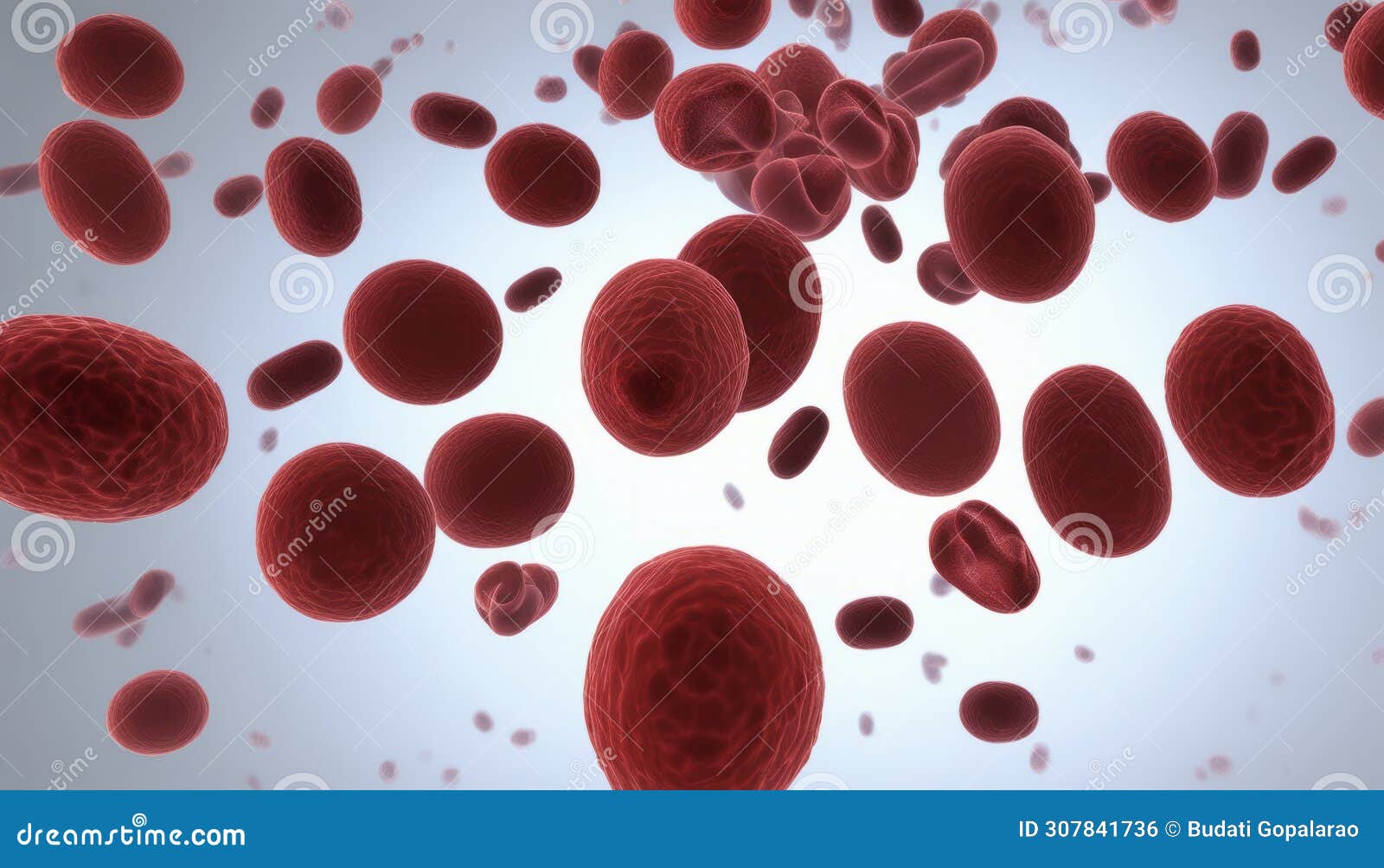 Microscopic View of Red Blood Cells in Motion Stock Illustration ...