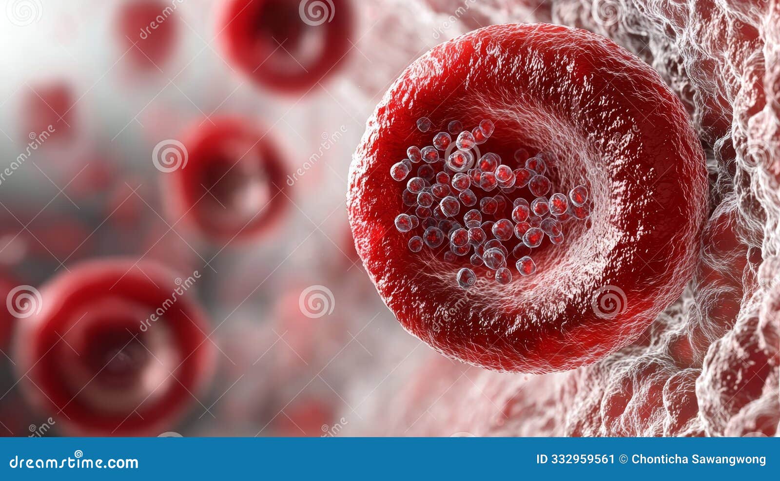 Microscopic View of Red Blood Cells in a Network of Capillaries Stock ...