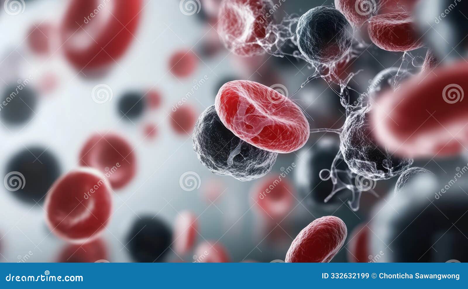 Microscopic View of Red Blood Cells and Platelets in a Blood Stream ...