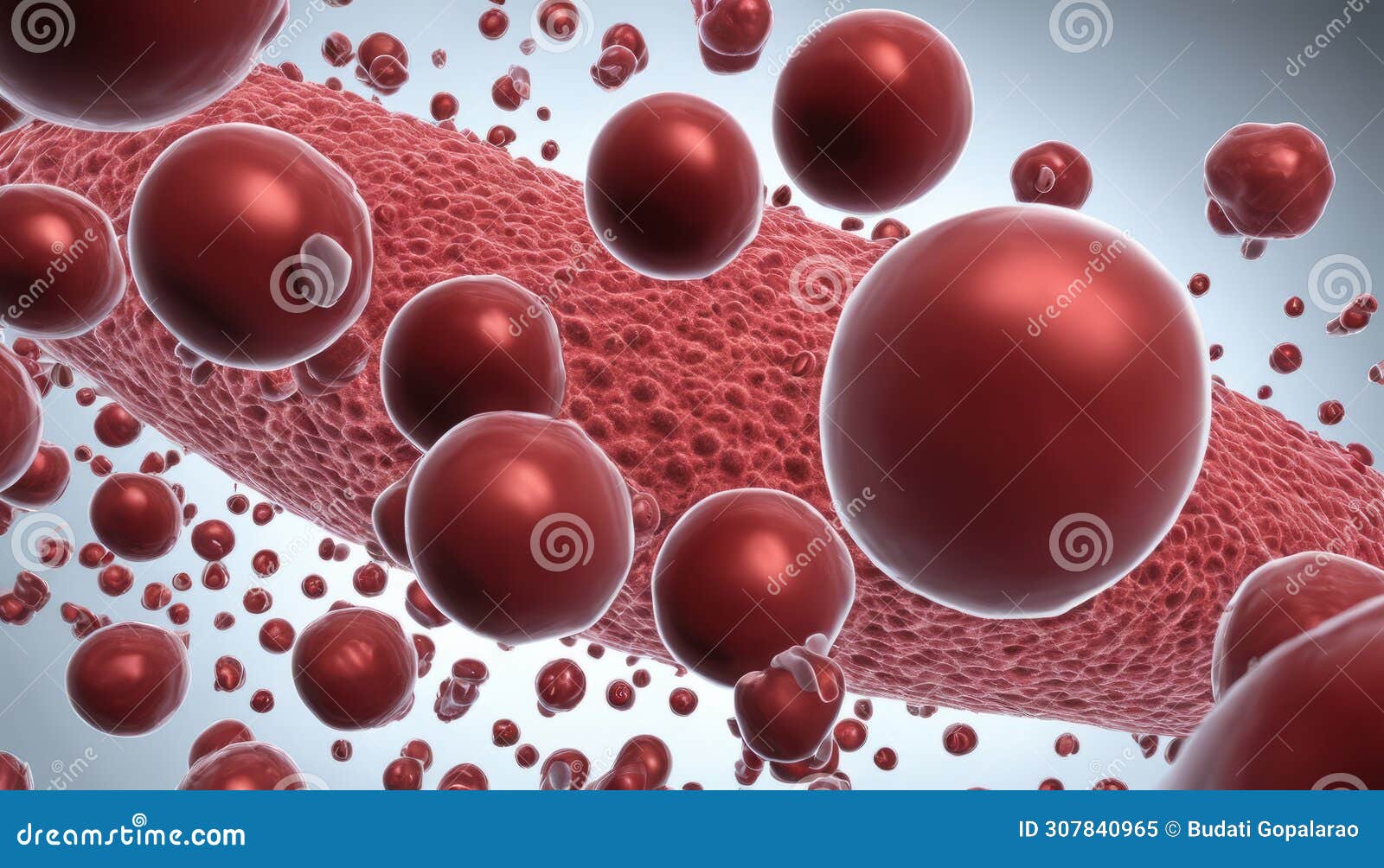 Microscopic View of a Red Cell Membrane with Floating Particles Stock ...