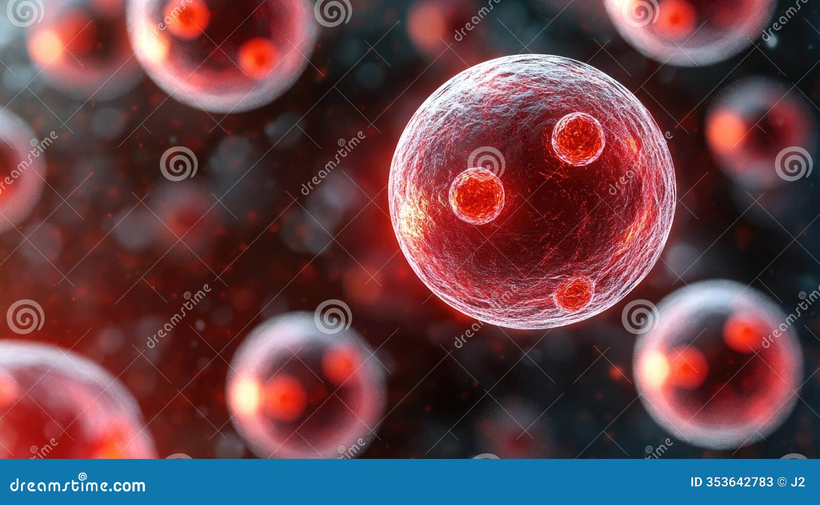 Microscopic View of Red Cells in Division Process. HMPV, Human ...
