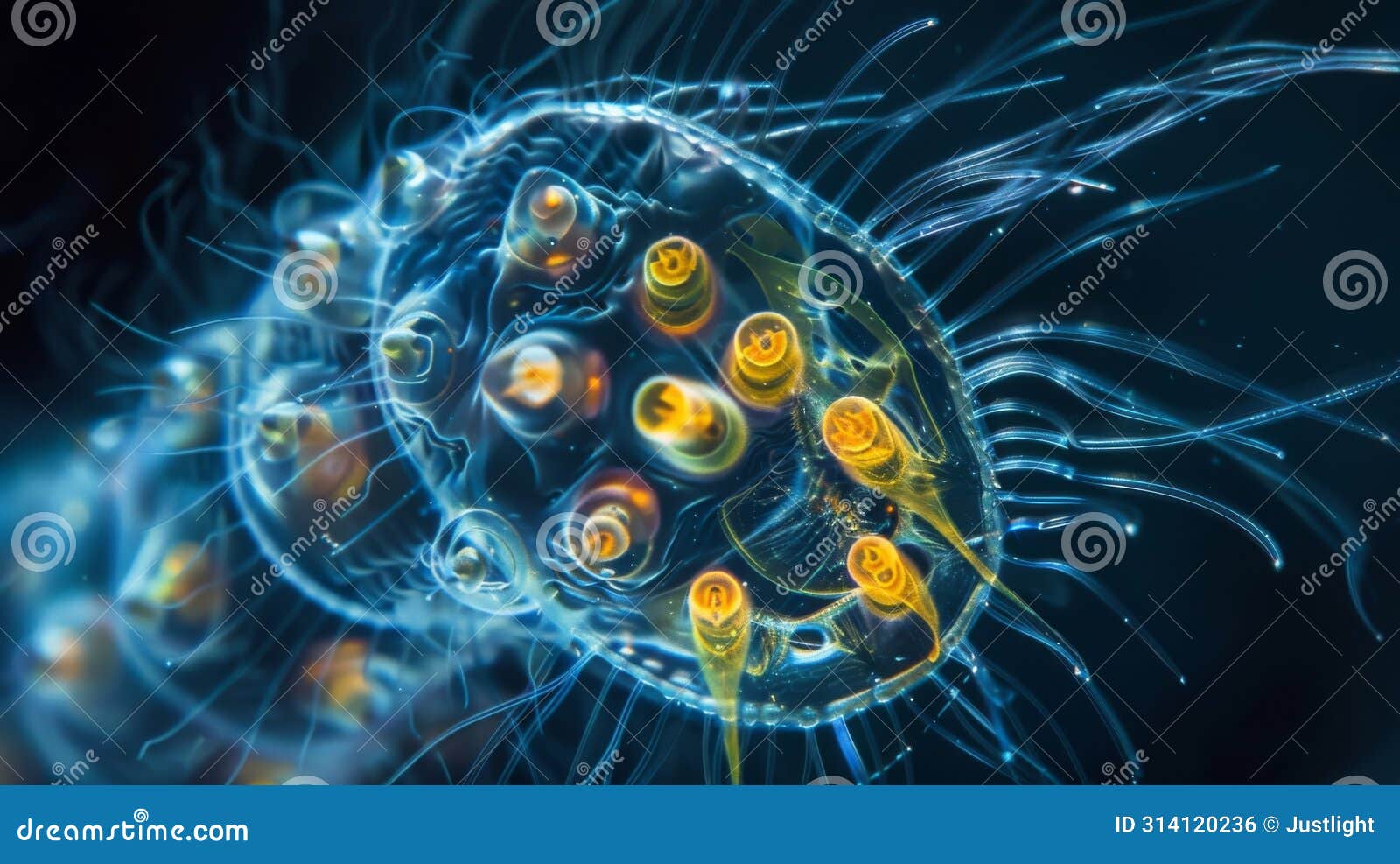 A Microscopic View of a Rotifers System with Tiny Eggs Visible Inside ...