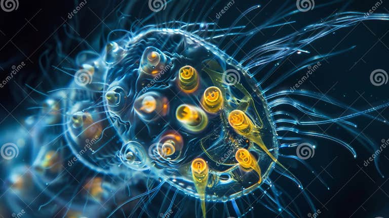 A Microscopic View of a Rotifers System with Tiny Eggs Visible Inside ...