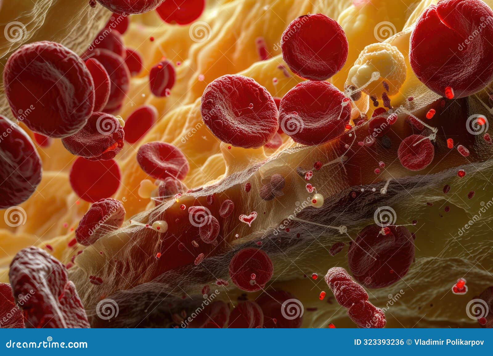 A Microscopic View of a Single Red Blood Cell Stock Photo - Image of ...