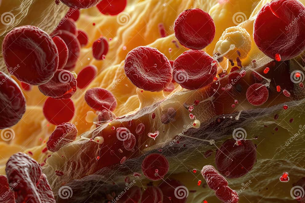 A Microscopic View of a Single Red Blood Cell Stock Photo - Image of ...
