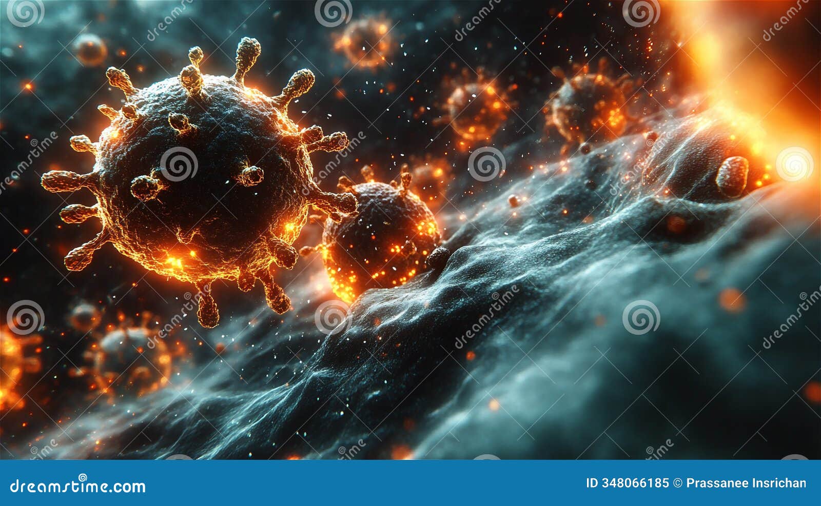 Microscopic View of Small Organelle, Bacteria, Virus, and ...