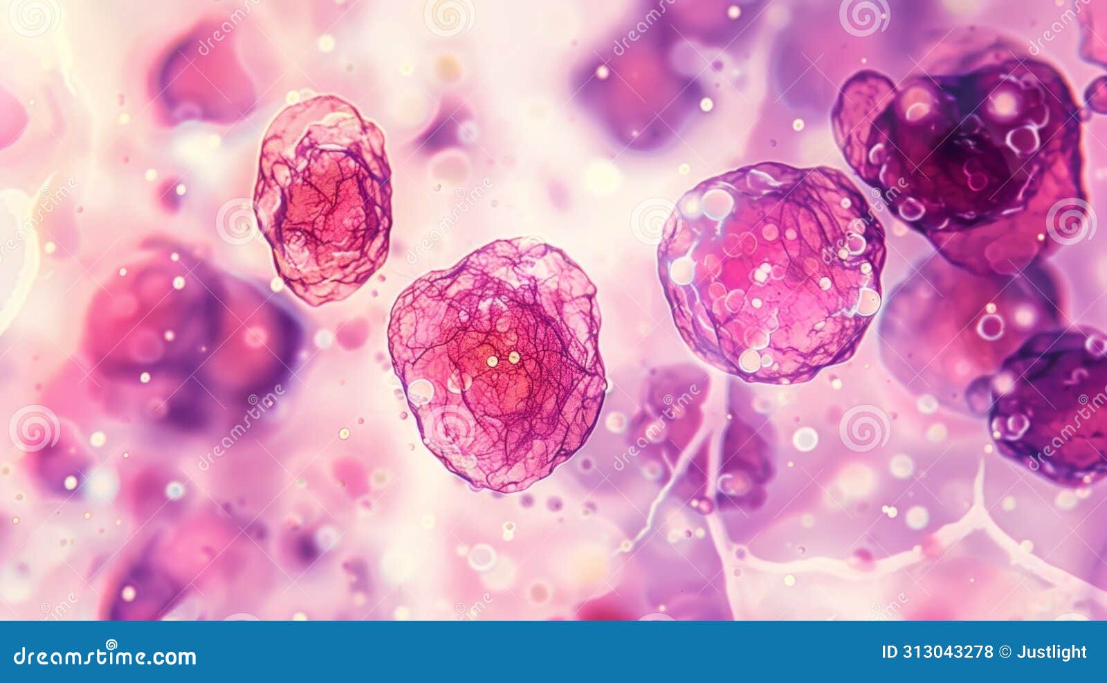 A Microscopic View of a Smear with Red and White Cells Clearly ...