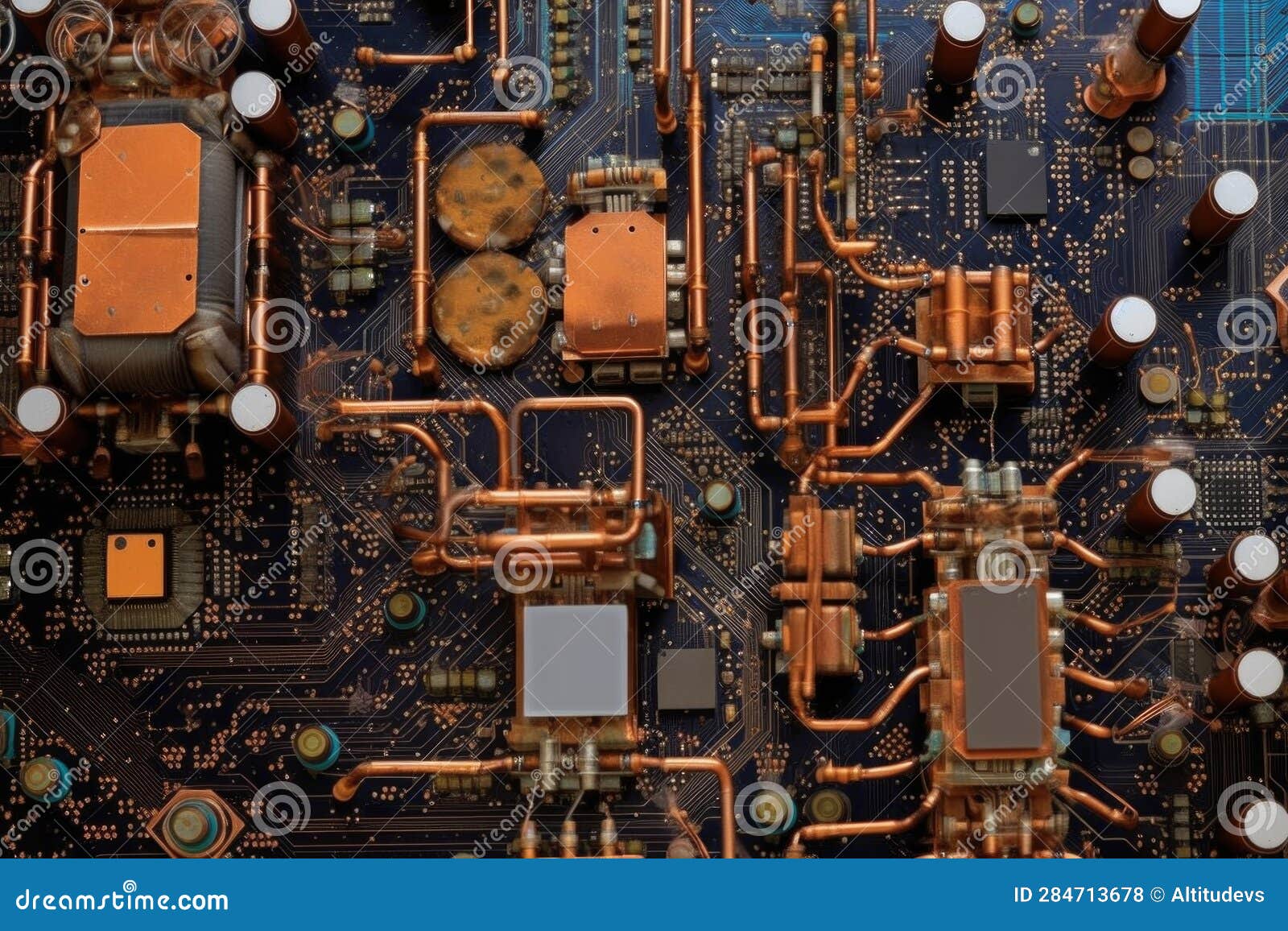 Microscopic View of Spacecraft Circuit Boards Stock Illustration ...