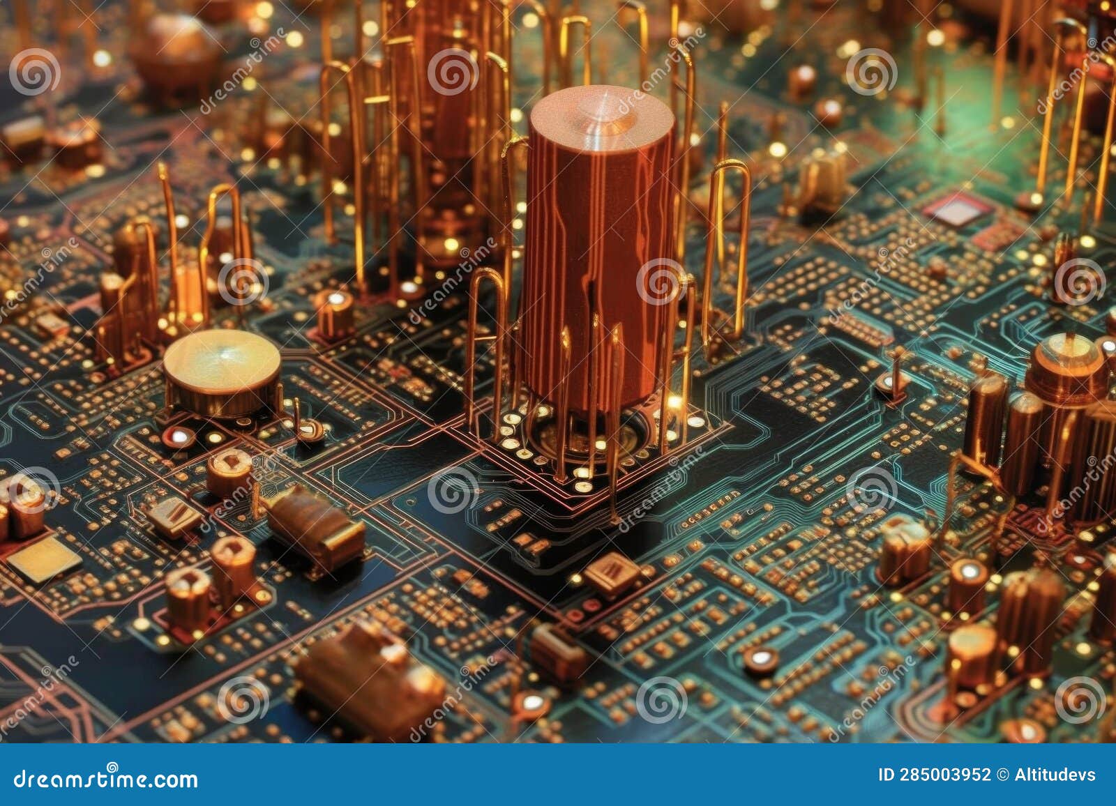 Microscopic View of Spacecraft Circuit Boards Stock Illustration ...