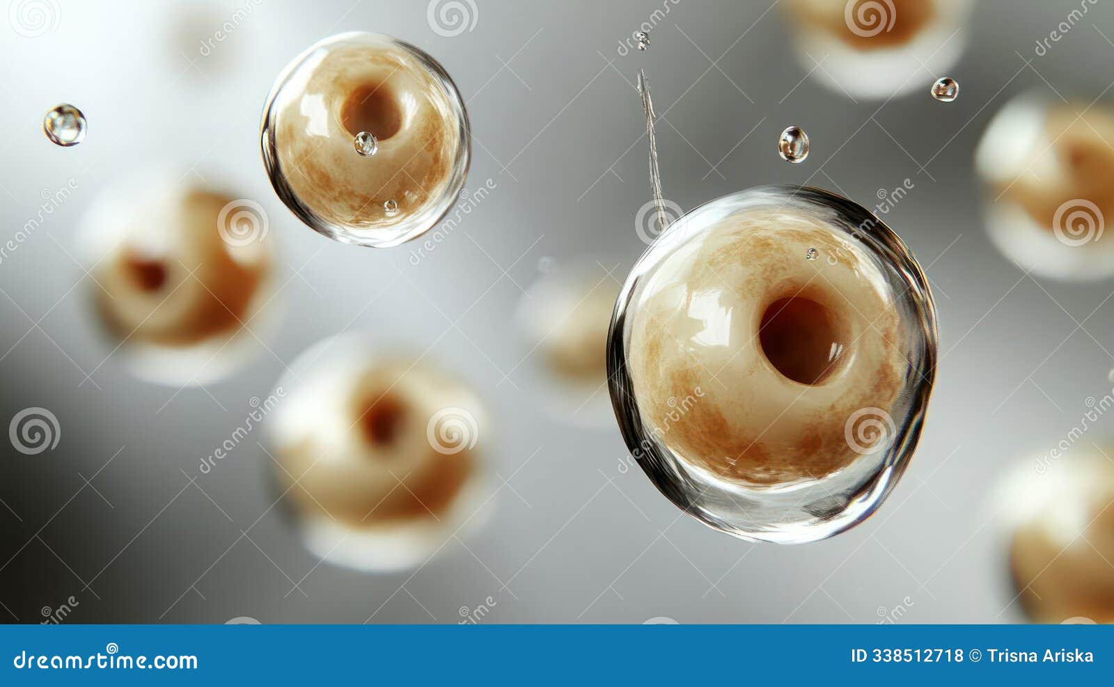 Microscopic View of Spherical Cells with a Central Opening, Showcasing ...