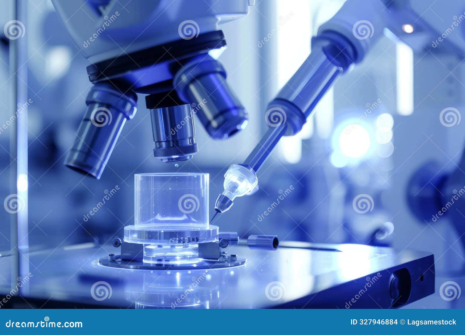 Microscopic View of a Surgical Procedure in a Hightech Future Stock ...