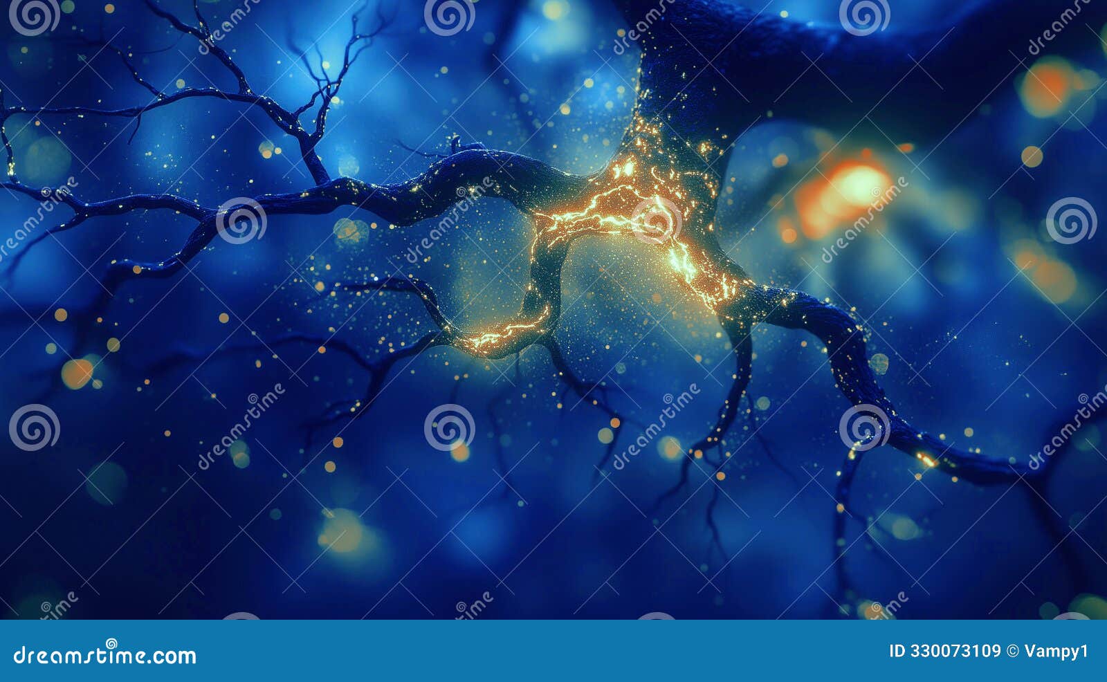 Microscopic View of the Synapses. Brain Connections. Neurons and ...