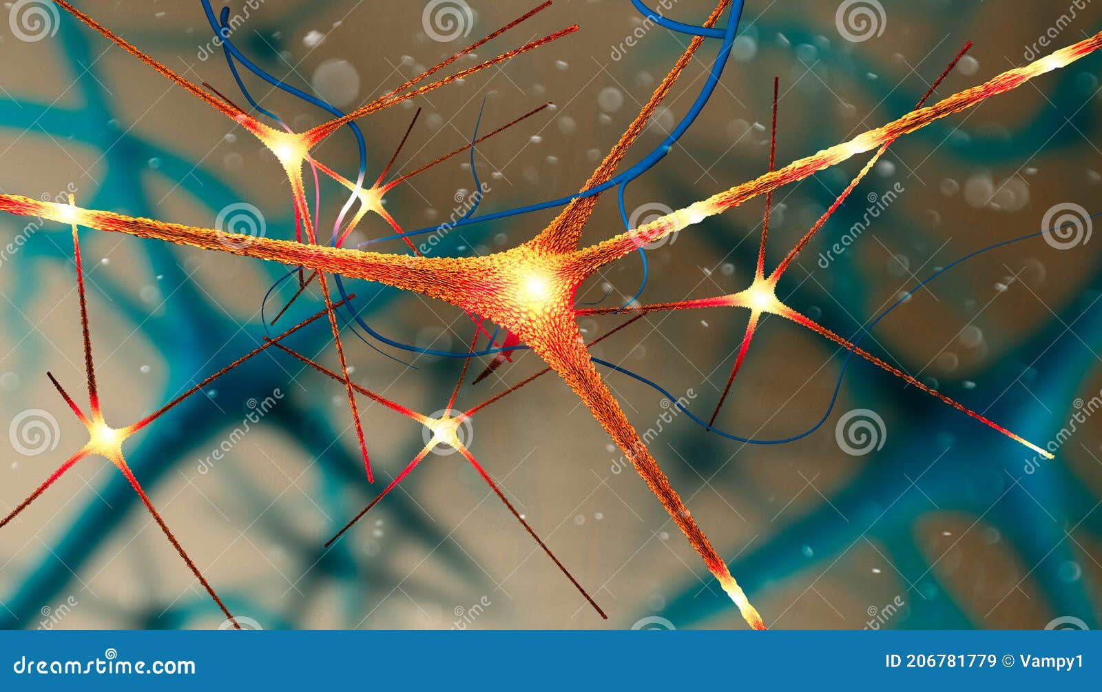 Microscopic View of the Synapses. Brain Connections. Neurons and ...