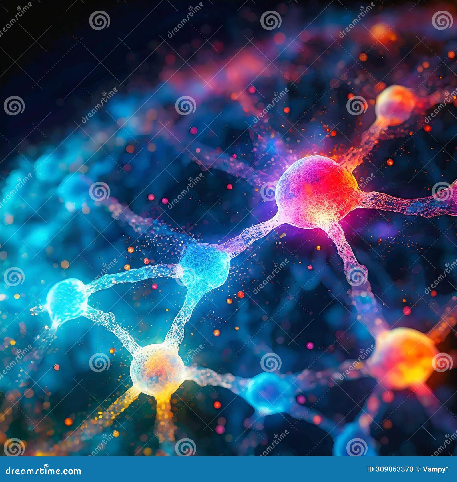 Microscopic View of the Synapses. Brain Connections. Neurons and ...