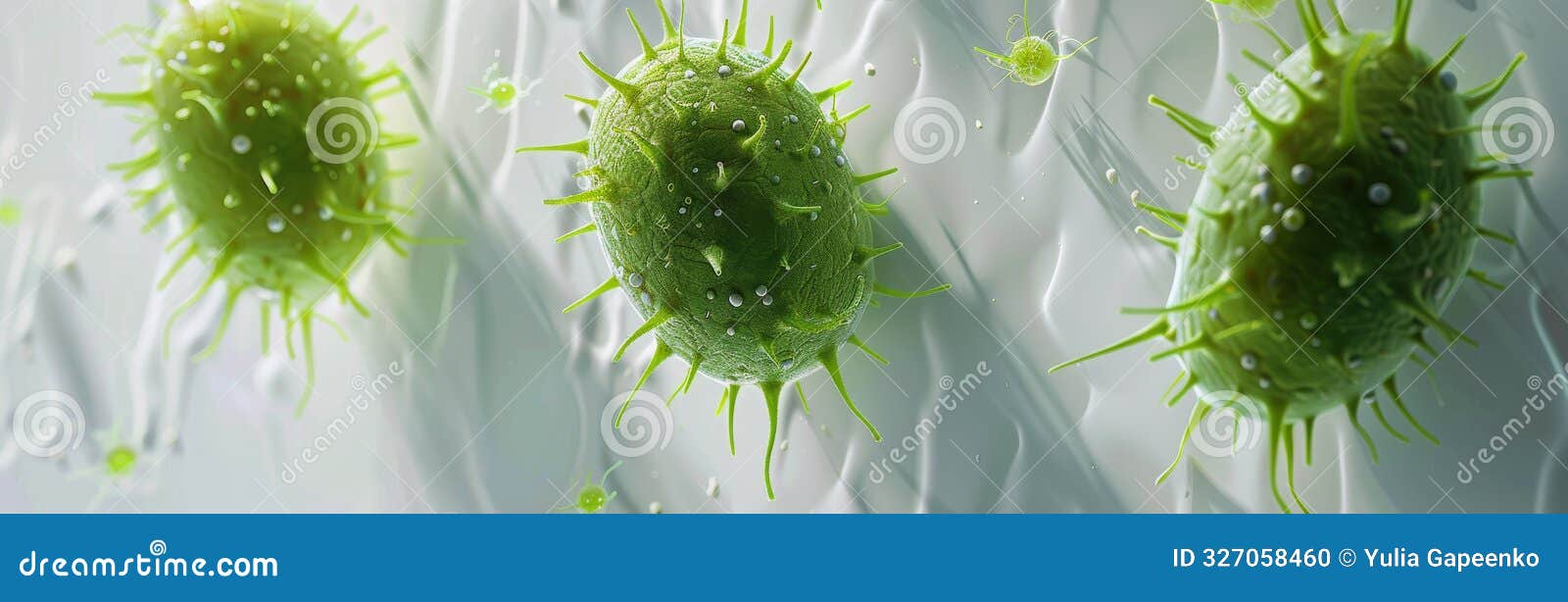 Microscopic View of Three Bacteria in Suspension Stock Illustration ...