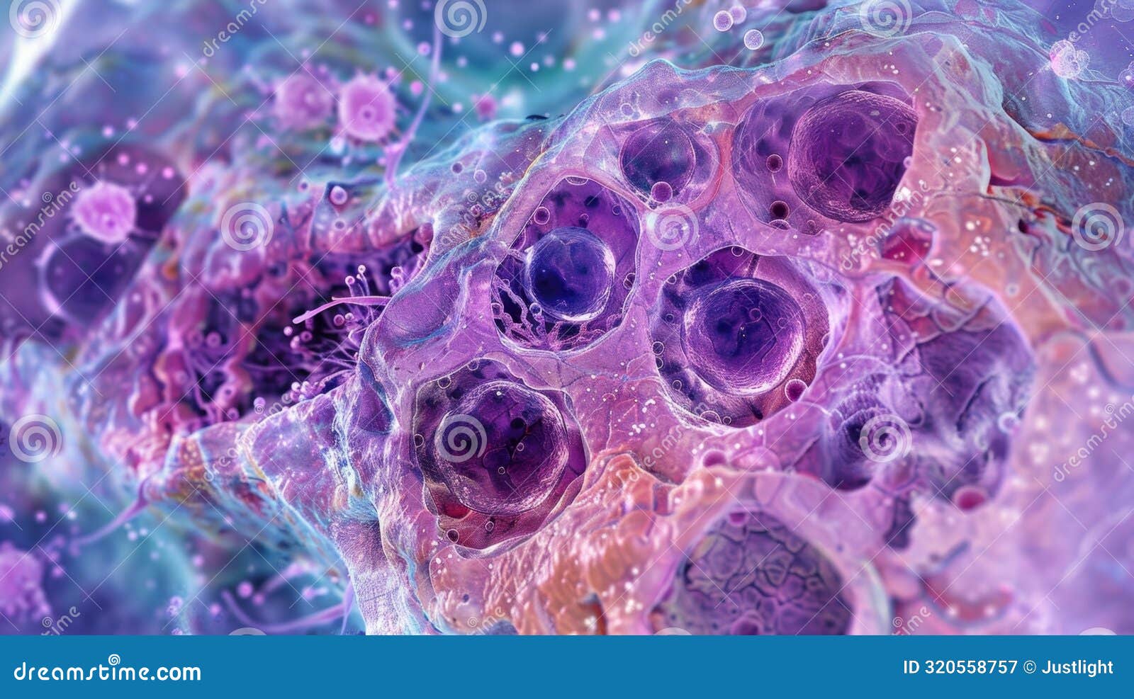 A Microscopic View of a Thyroid Gland Cell Releasing Hormones into the ...