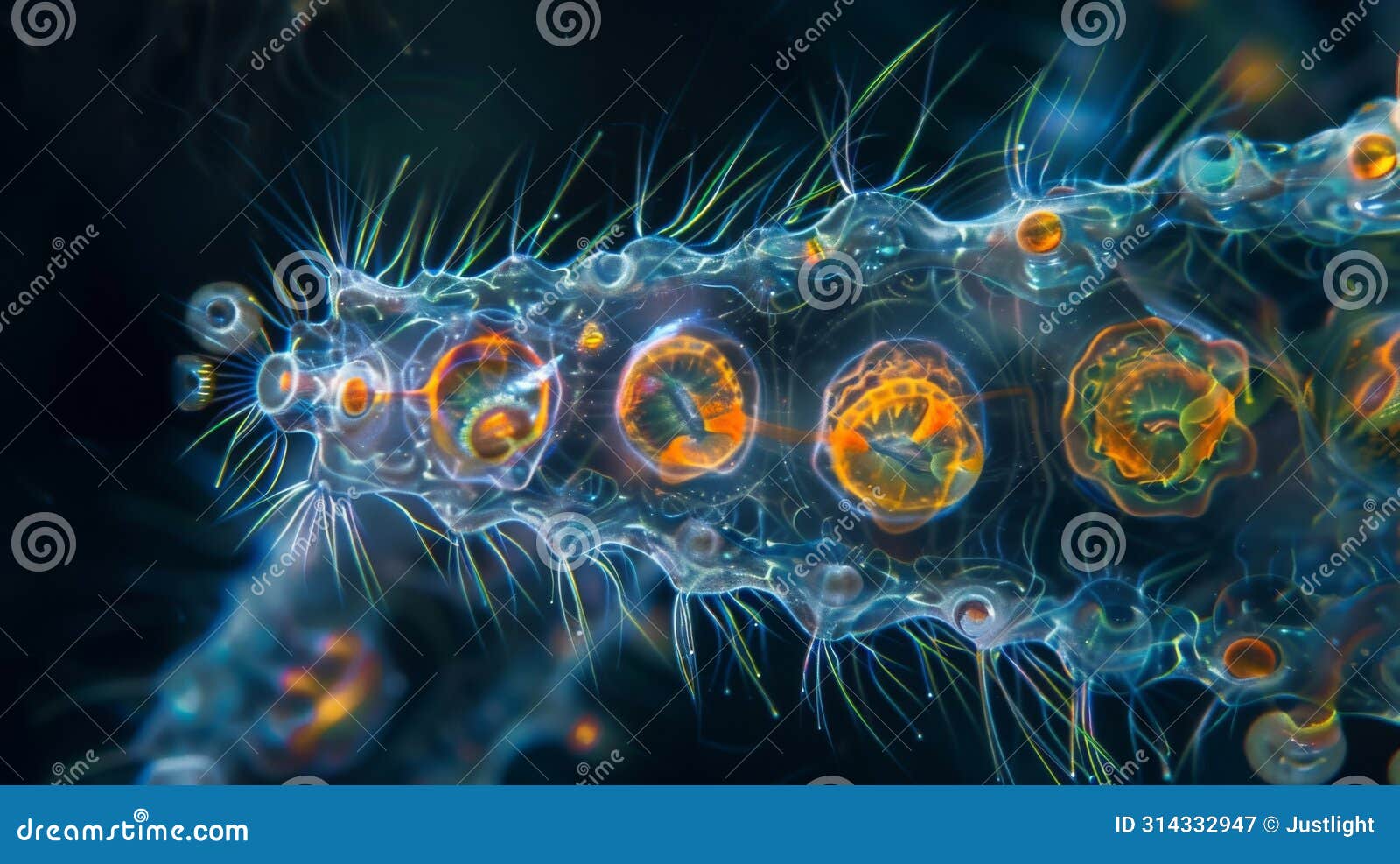 A Microscopic View of a Translucent Rotifer Its Rotating Cilia Creating ...