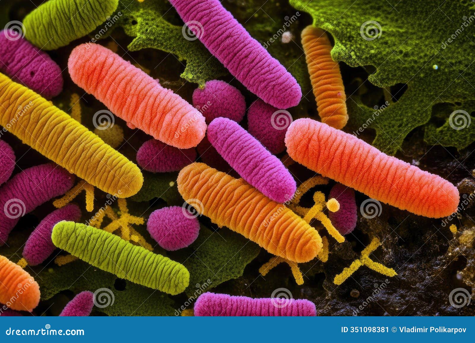 Microscopic View of Various Colorful Germs Stock Image - Image of germ ...