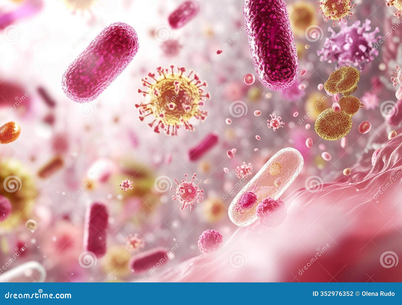 Microscopic View of Various Viruses and Bacteria Attacking Human Cells ...