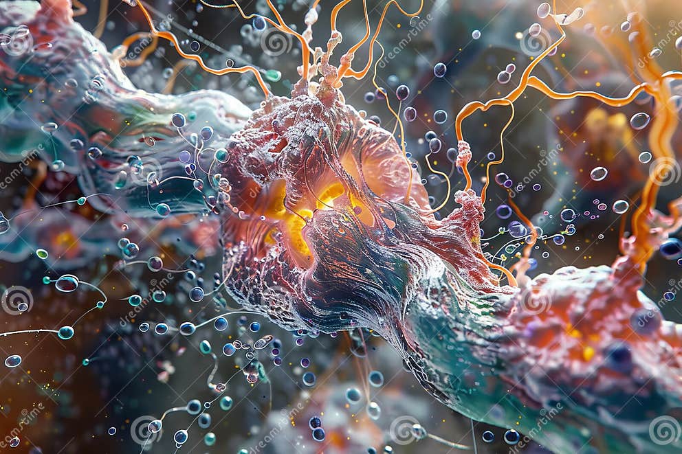 A Microscopic View of a Vibrant Cellular World with DNA Strands ...