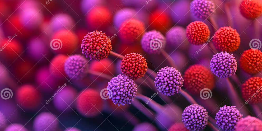 Microscopic View of Viral Structures: Color Variations in Cellular ...