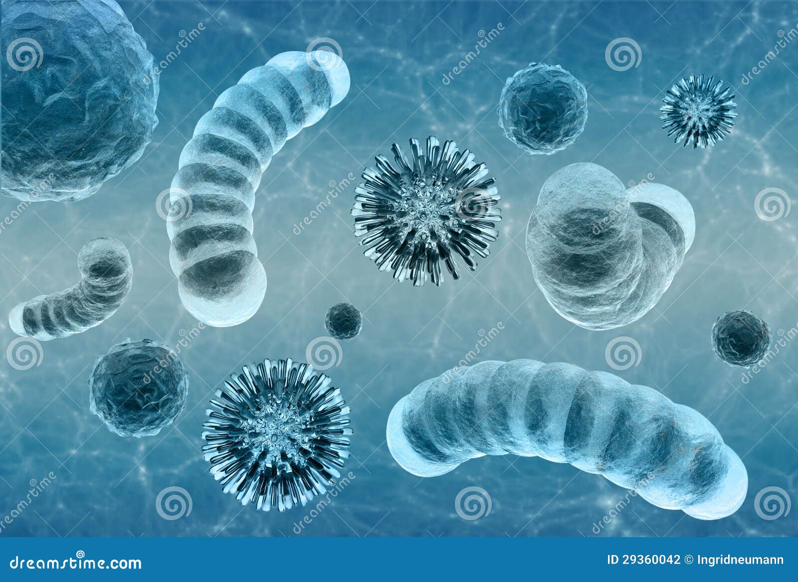 Microscopic View of Virus and Bacteria Cells Stock Illustration ... Microscopic View of Virus and Bacteria Cells Stock Illustration ...