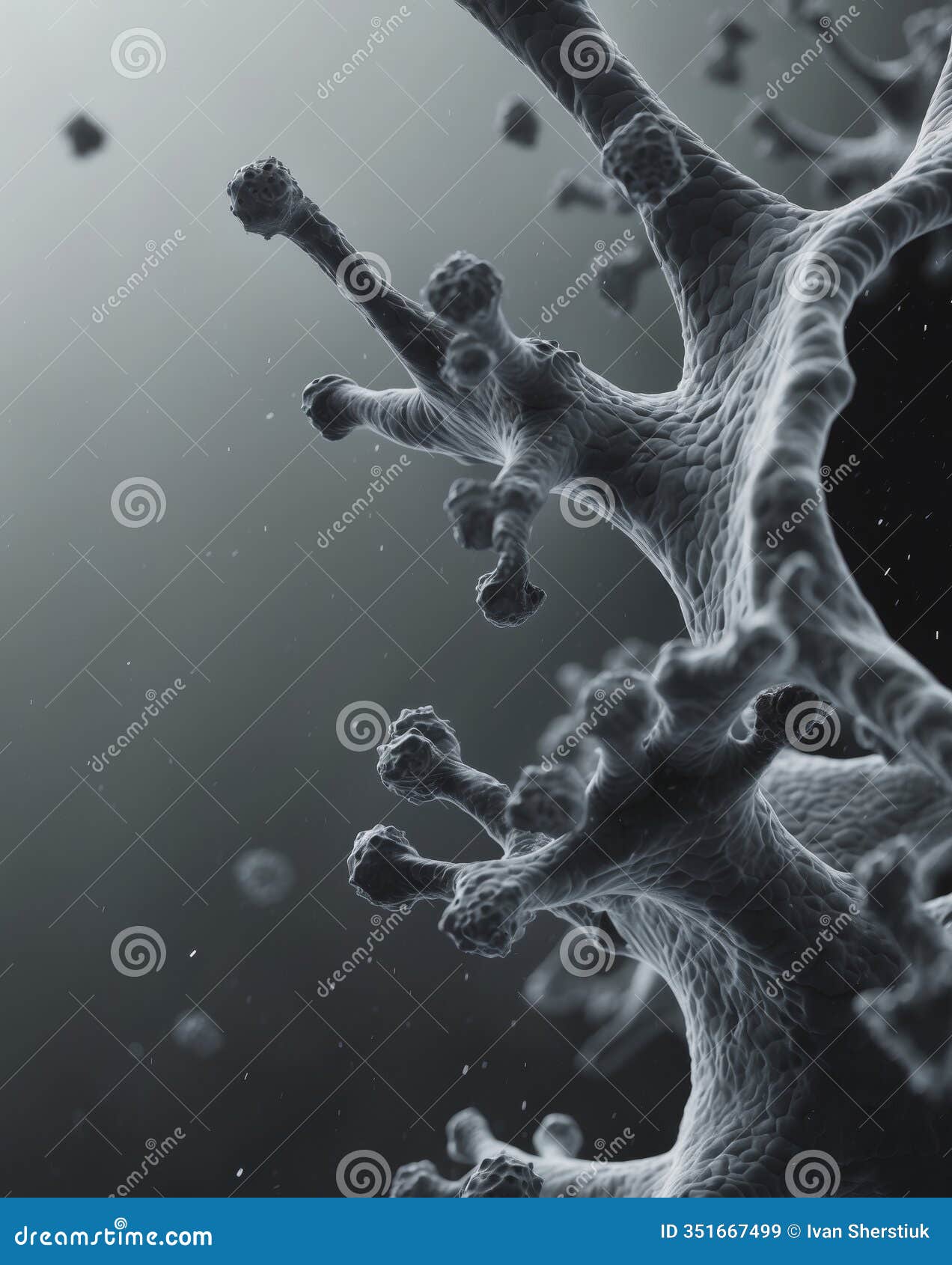 Microscopic View of Virus Breaking through Cell Membrane Stock Image ...