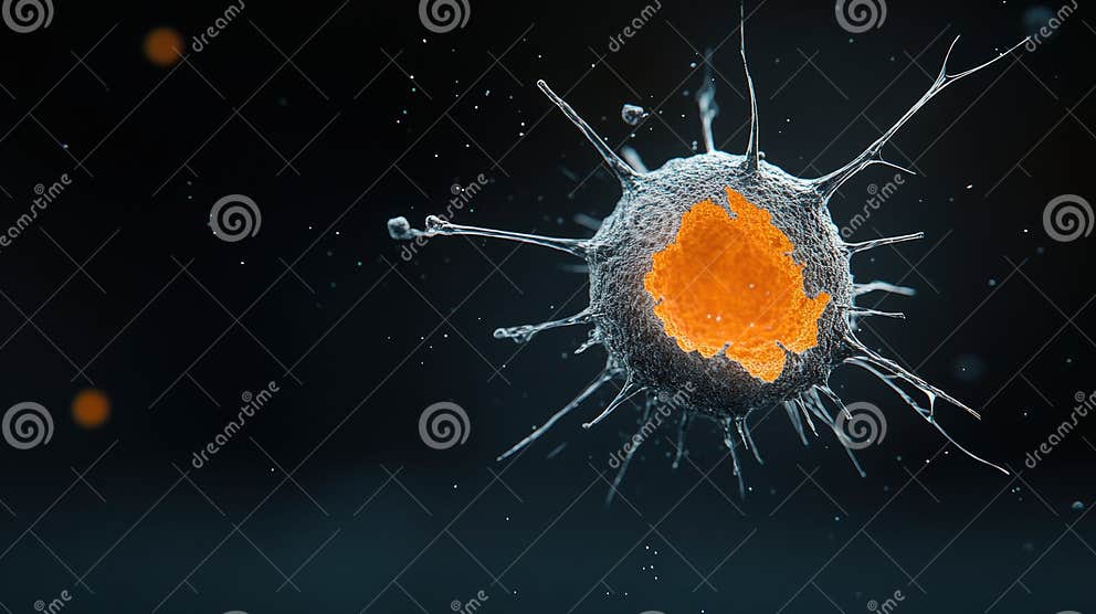 Microscopic View of a Virus Bright Colors on a Dark Background Stock ...